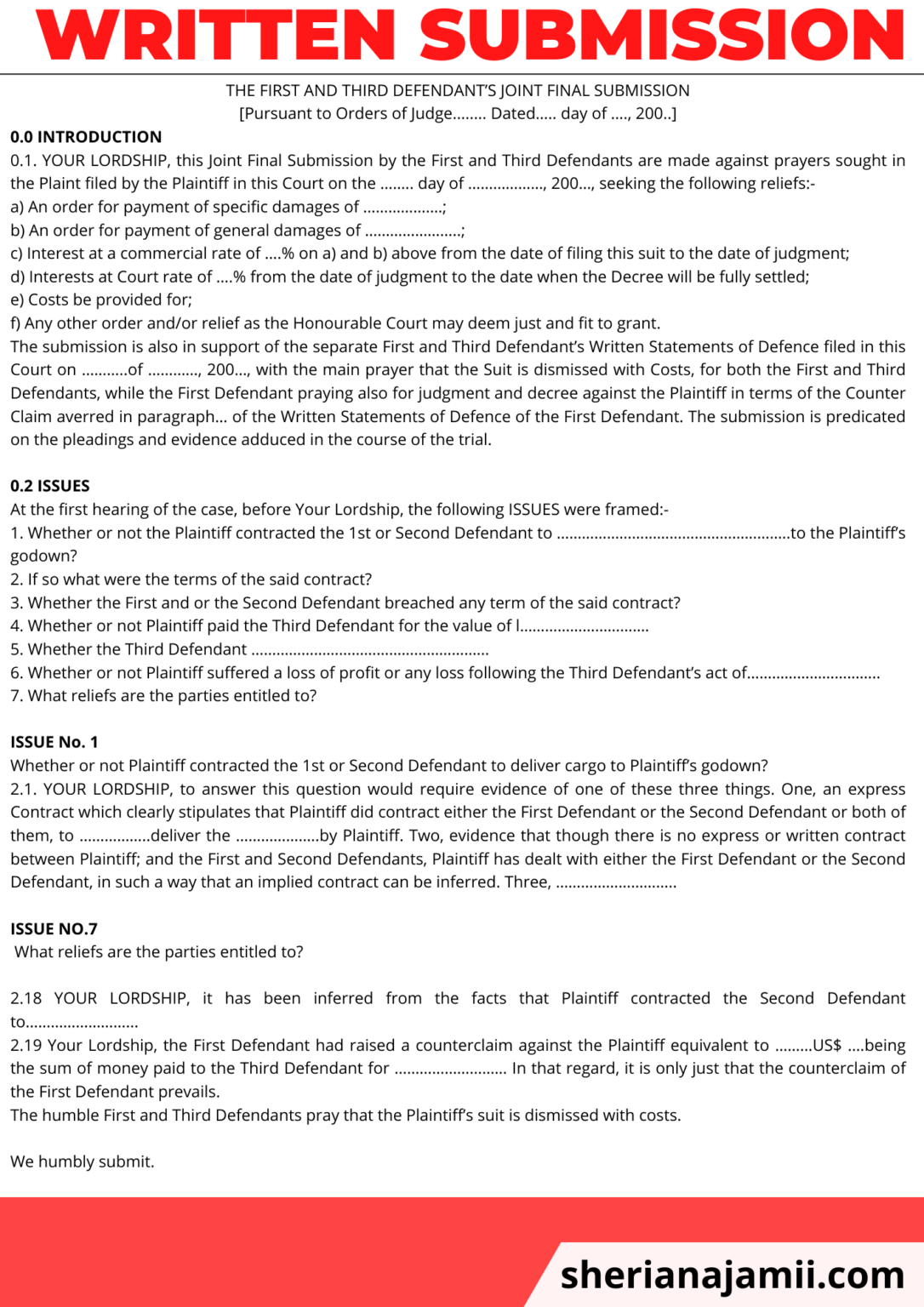 Written Submission To Court (guide + Free Sample) | Sheria Na Jamii