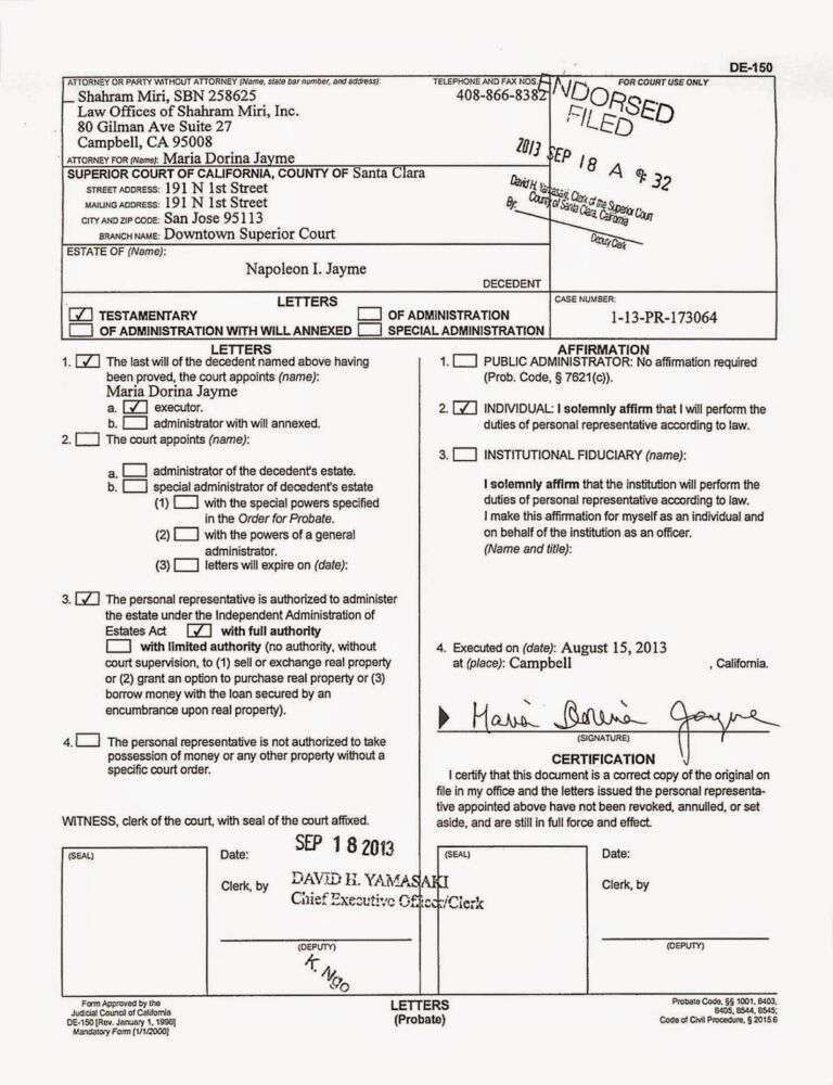 Letter Of Testamentary California 2025 (processes + Sample) | Sheria Na ...