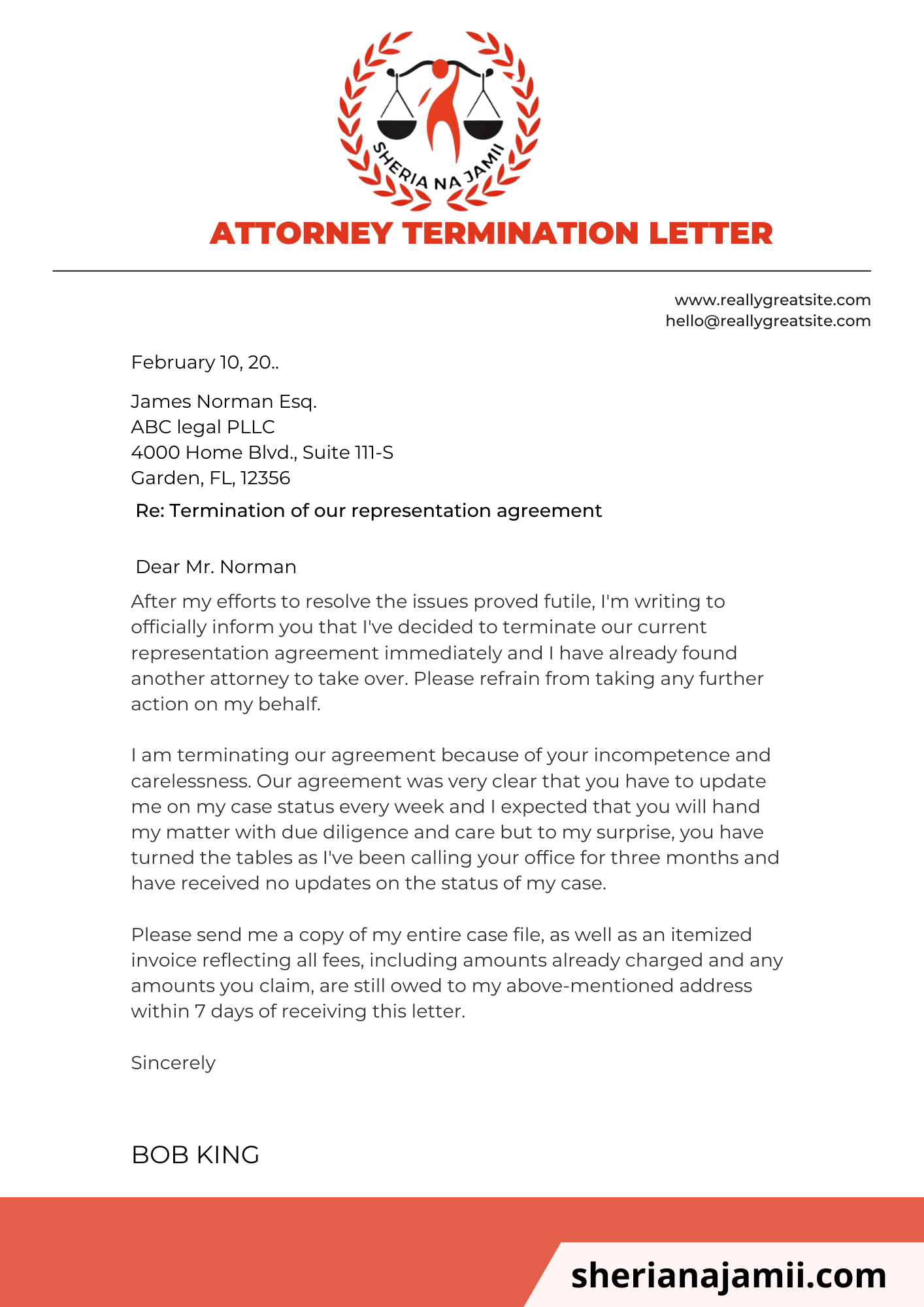 Firing Lawyer Letter Template Firing Lawyer Letter Template