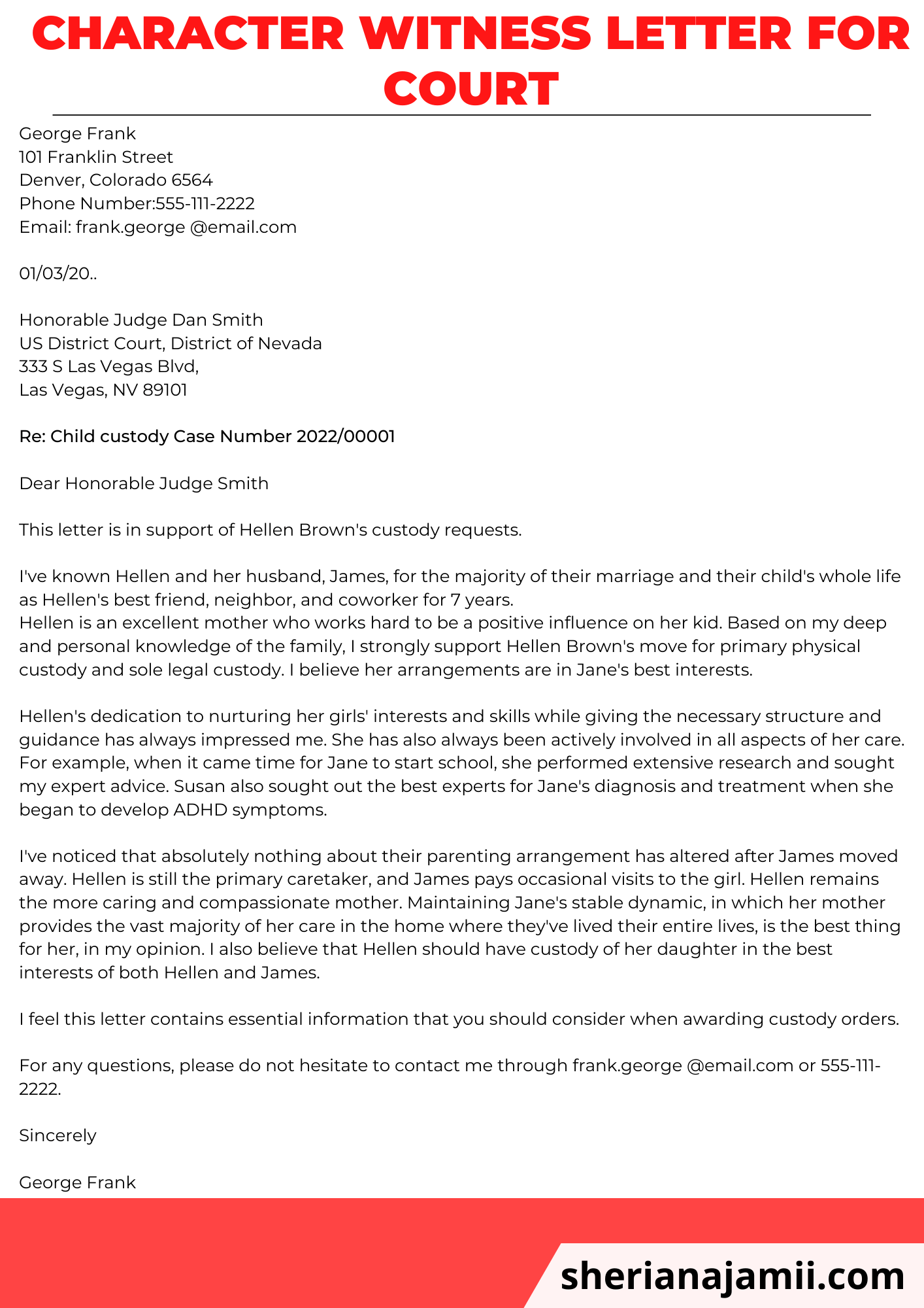 Character Witness Letter For Court 2023 guide Samples Sheria Na Jamii