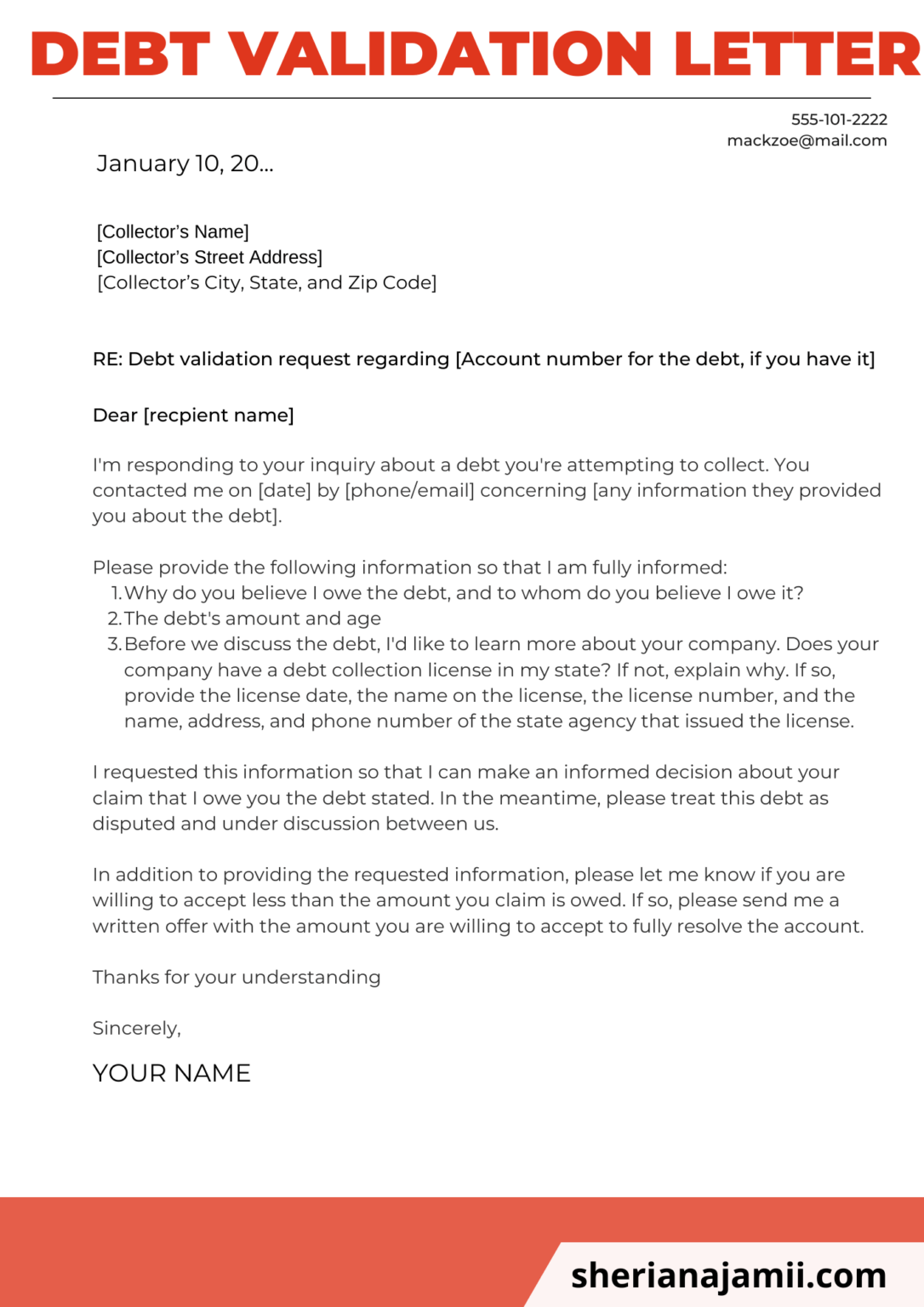 Debt Validation Letter 2024 (guide & Free Samples) | Sheria Na Jamii