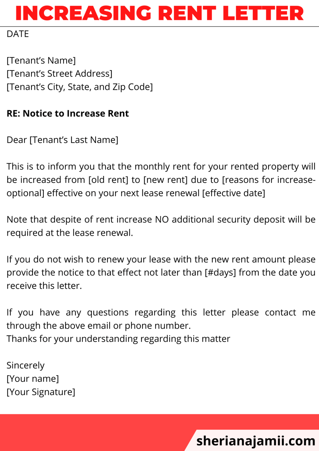 Increasing Rent Letter 2025 (guide + Free Samples) | Sheria Na Jamii