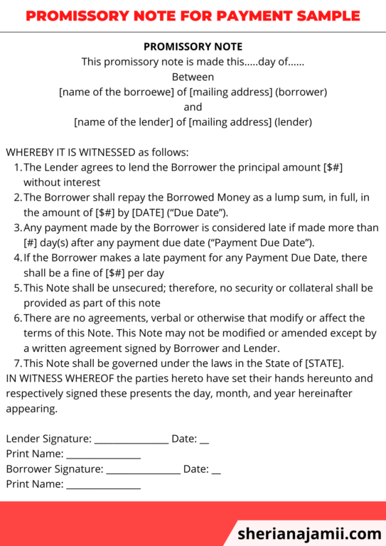 Promissory Letter For Payment 2024 (guide + 4 Free Samples) | Sheria Na ...