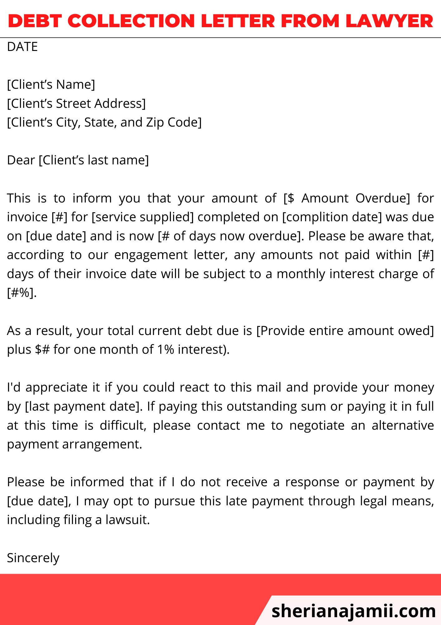 Debt Collection Letter 2025 (guide + Free Samples) | Sheria Na Jamii