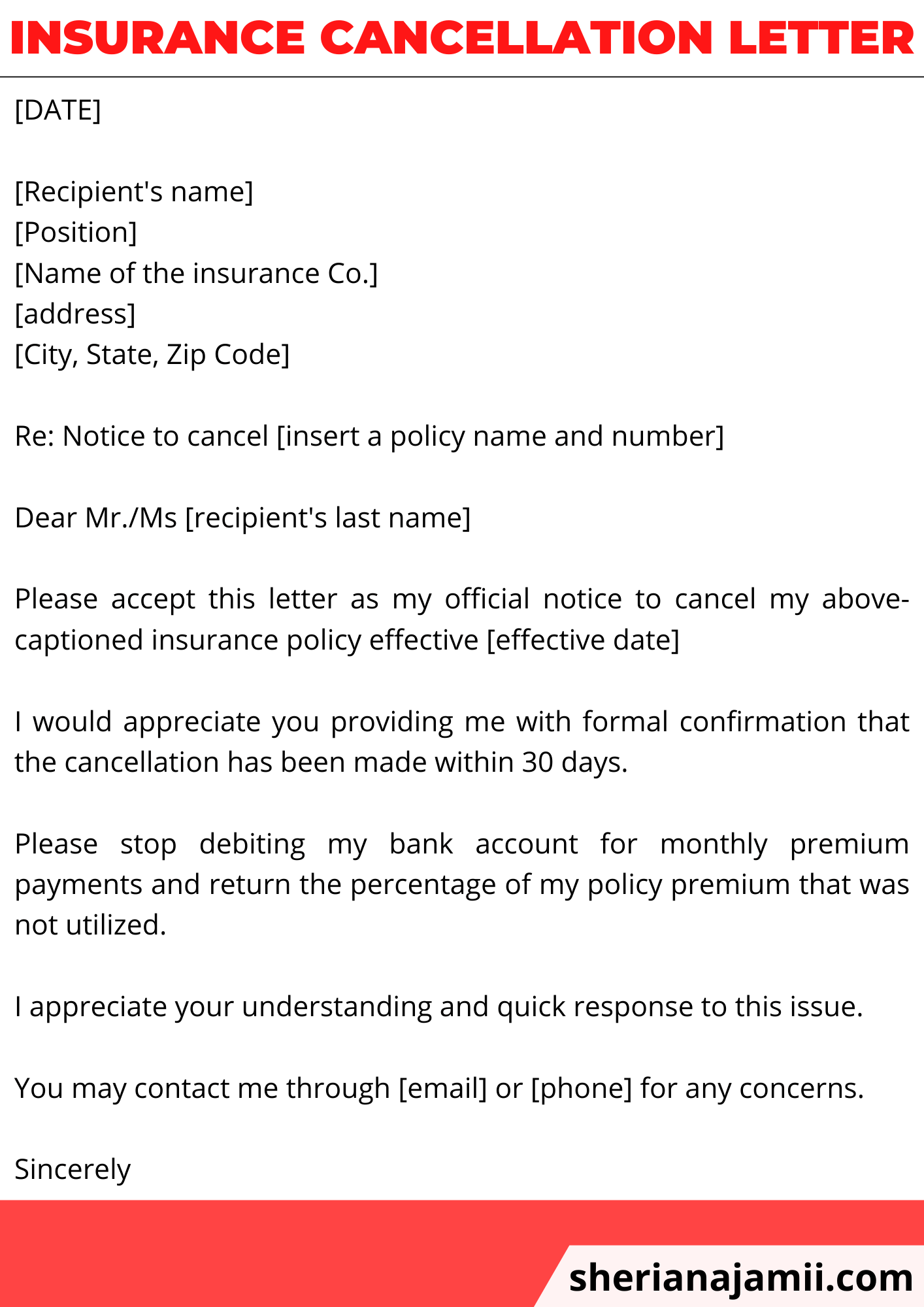 Insurance Cancellation Letter 2024 guide Free Samples Sheria Na Jamii