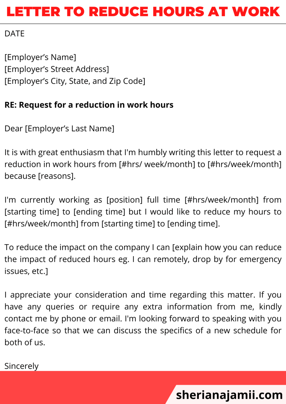 Letter To Reduce Hours At Work 2023 guide Free Samples Sheria Na 