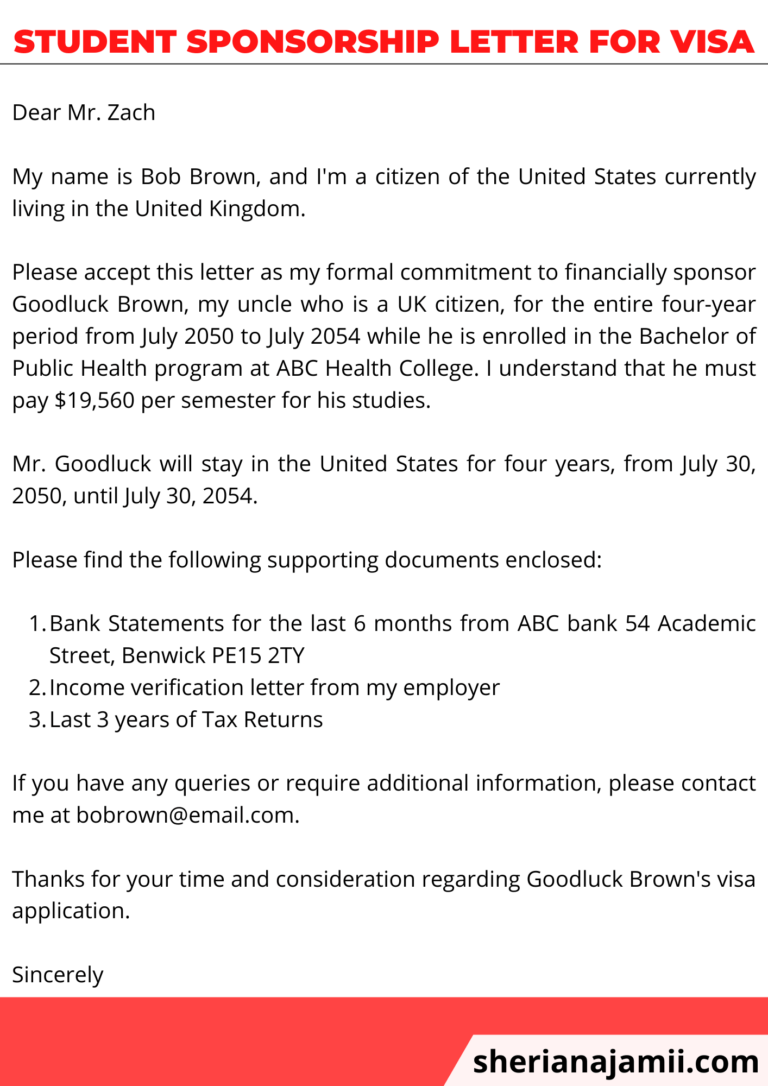 Sponsorship Letter For Visa 2025 (guide + Free Sample) | Sheria Na Jamii