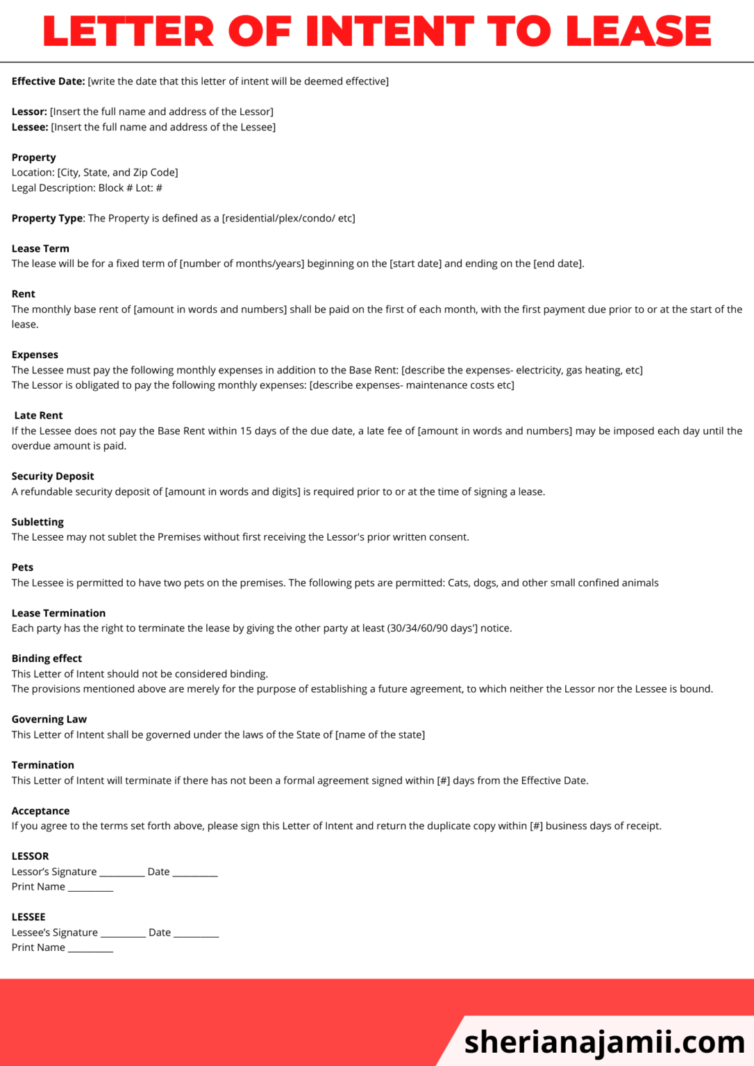 Letter Of Intent To Lease 2025 (guide + Free Samples) | Sheria Na Jamii