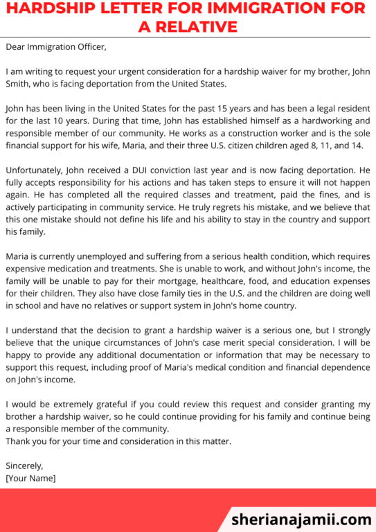 Hardship Letter For Immigration 2025 (guide + Free Samples) | Sheria Na ...