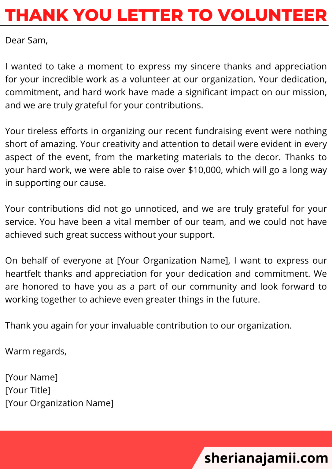 Thank You Letter To Volunteer 2024 (guide + Free Samples) | Sheria Na Jamii