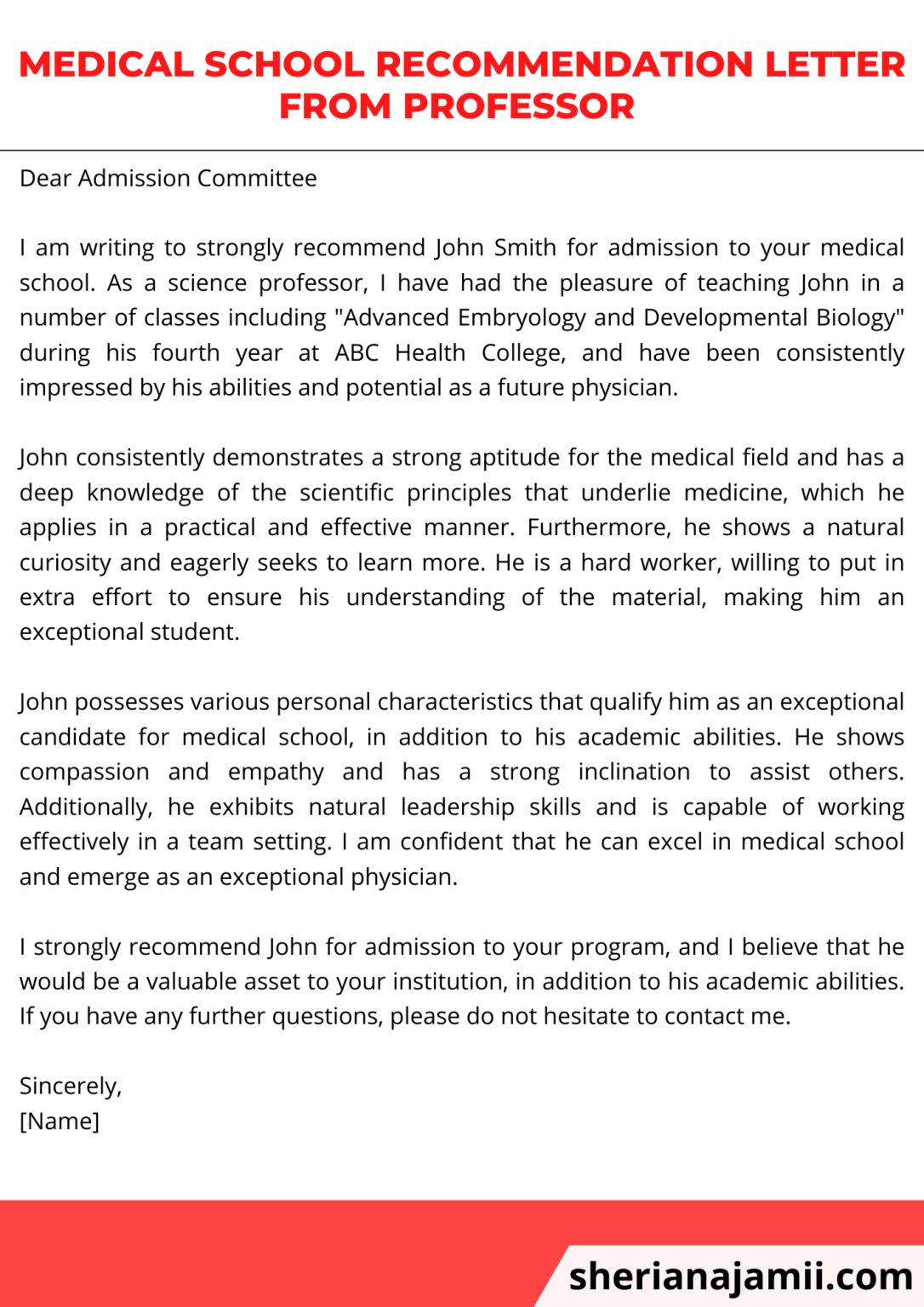 Free Medical School Recommendation Letter Samples [2024] | Sheria Na Jamii