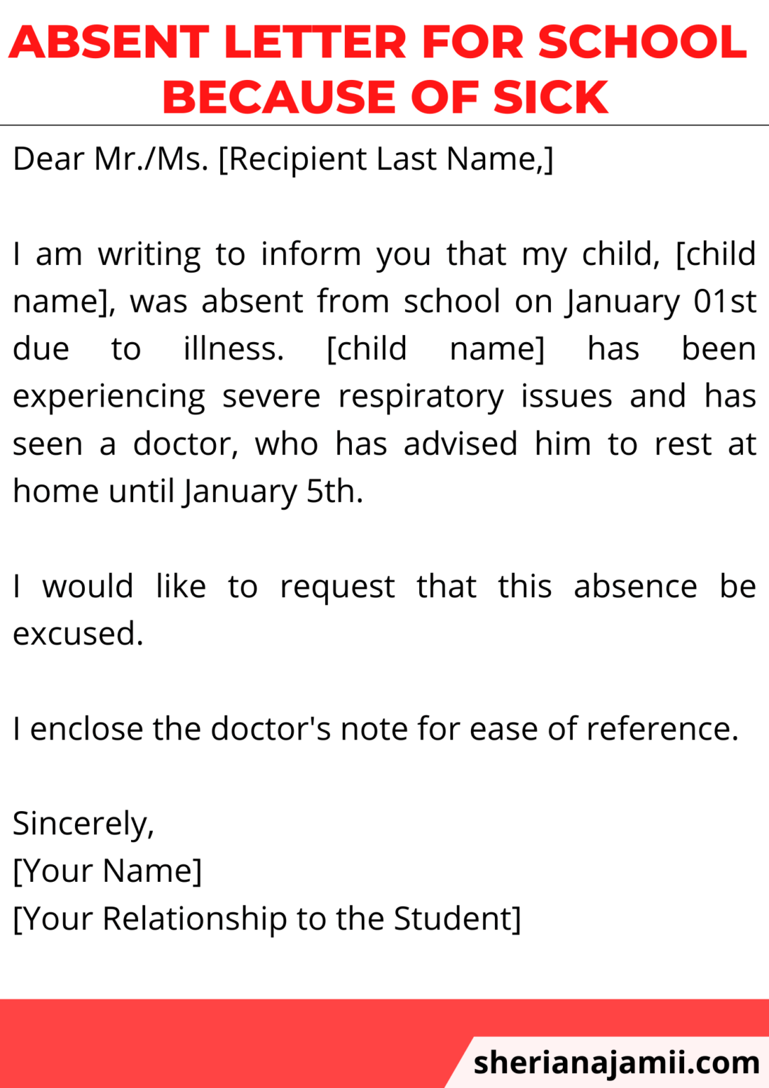 Absence Excuse Letter For School 2025 (guide + Free Samples) | Sheria Na Jamii