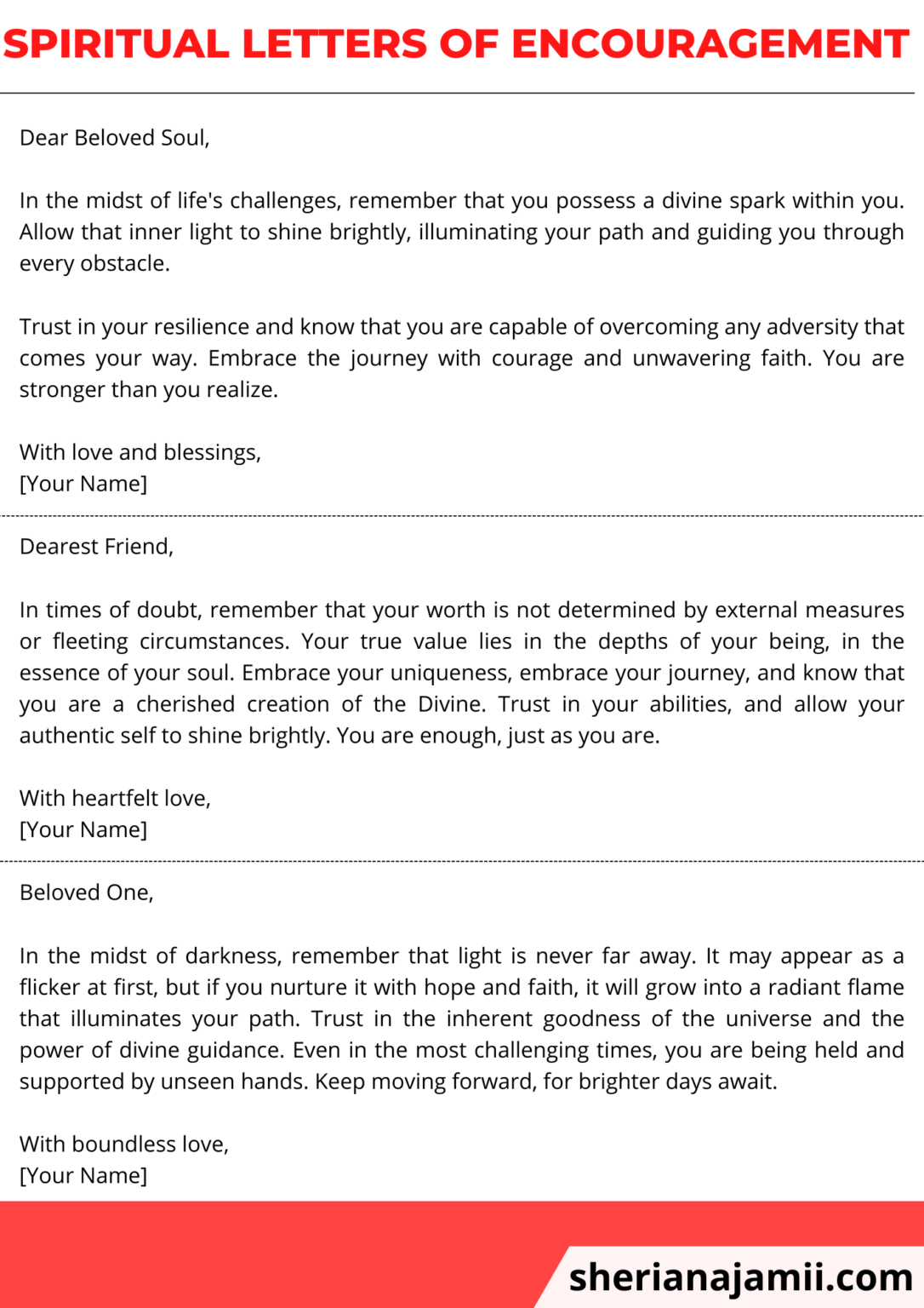 10+ Spiritual Letters Of Encouragement [2025] | Sheria Na Jamii