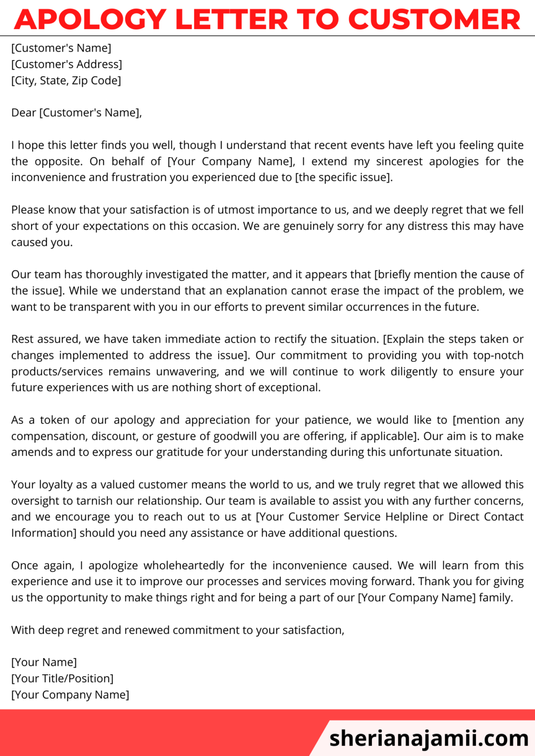 Apology Letter To Customers (Guide & 10+ Templates) | Sheria Na Jamii