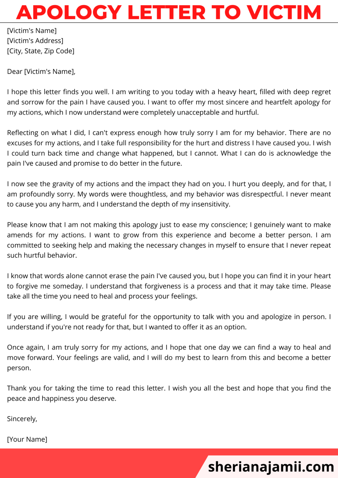 Apology Letter To Victim 2024 [free Templates] | Sheria Na Jamii