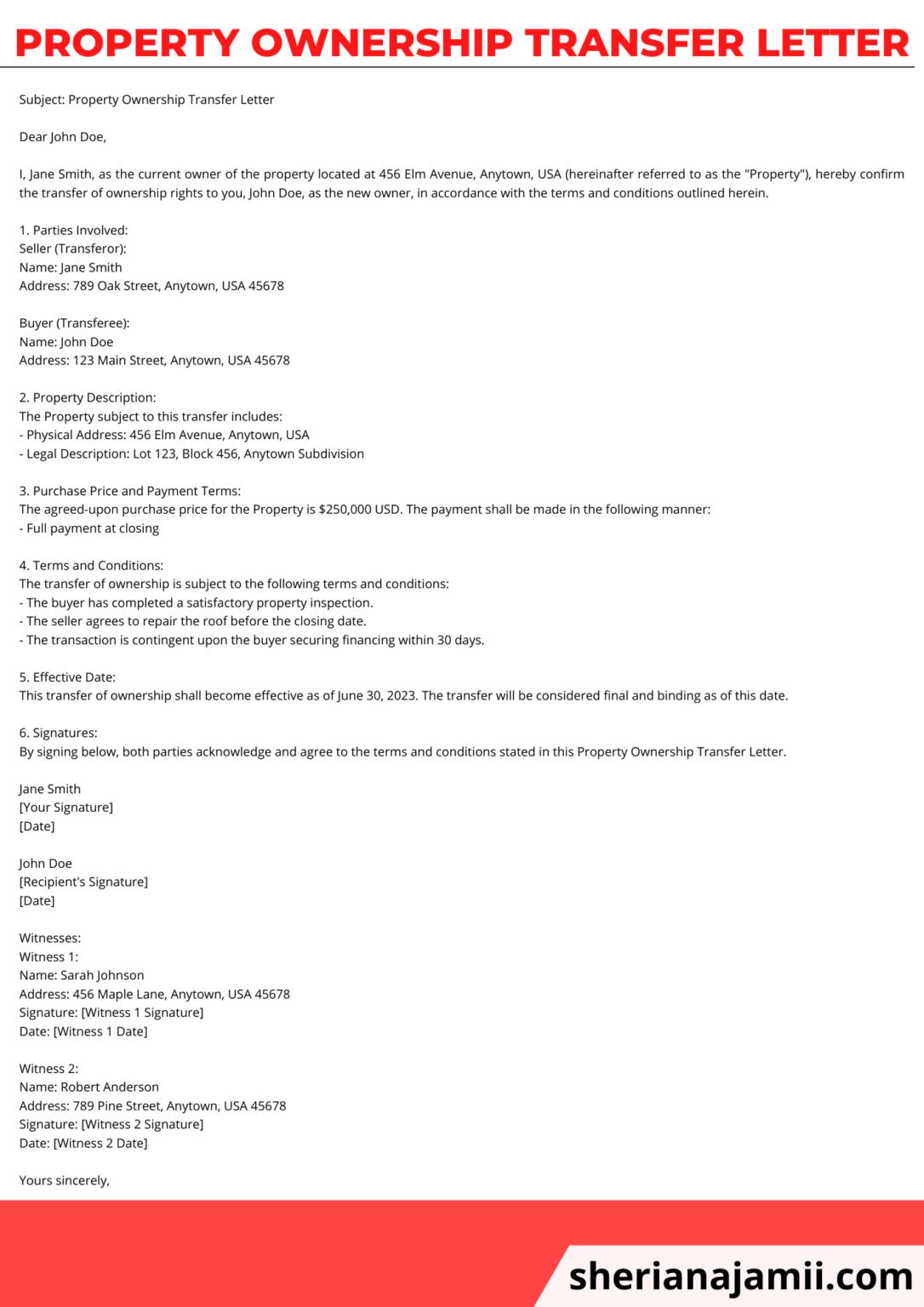 Property Ownership Transfer Letter 2025 (guide + Templates) | Sheria Na ...