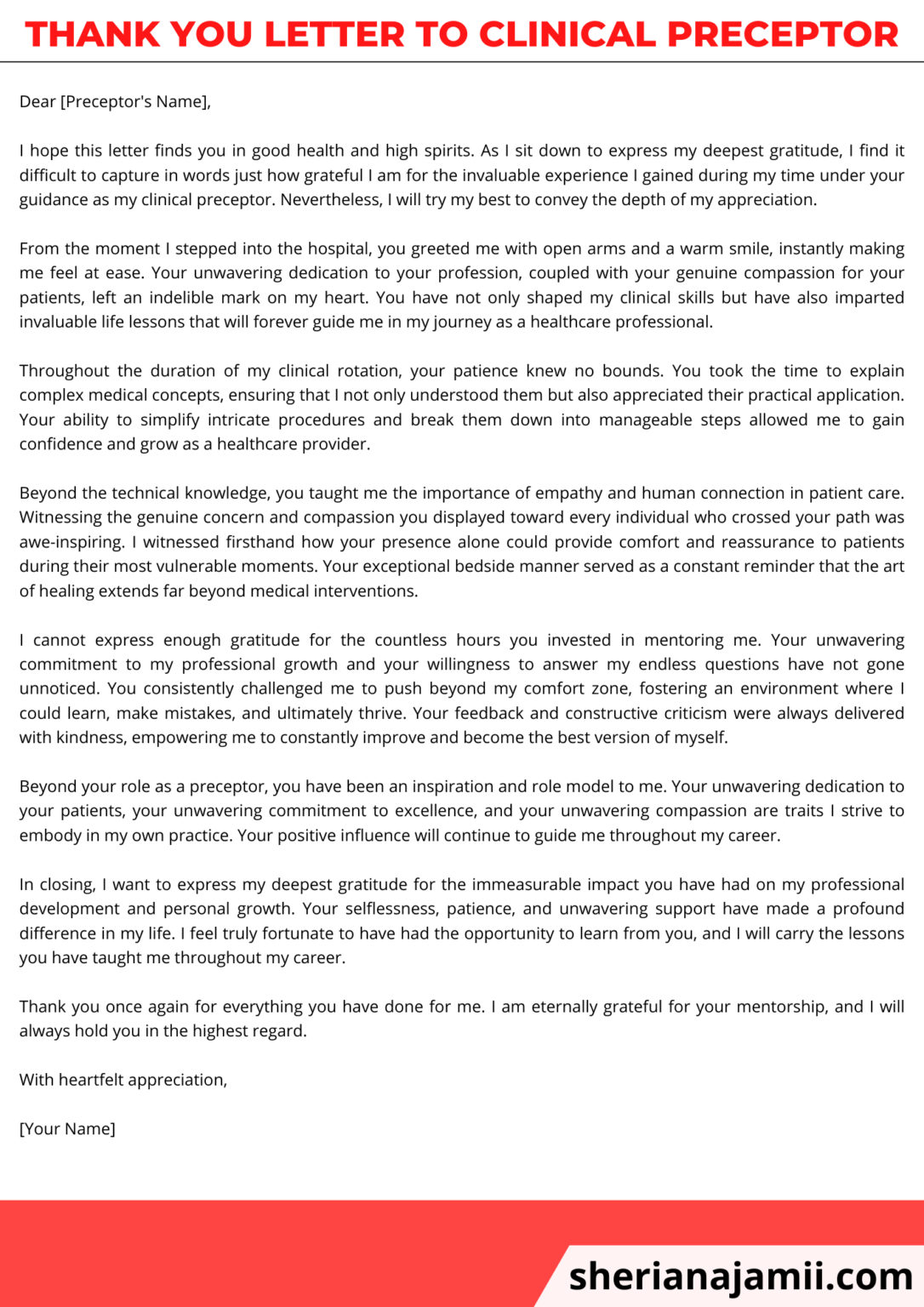 Sample Thank You Letter To Clinical Preceptor [2025] | Sheria Na Jamii