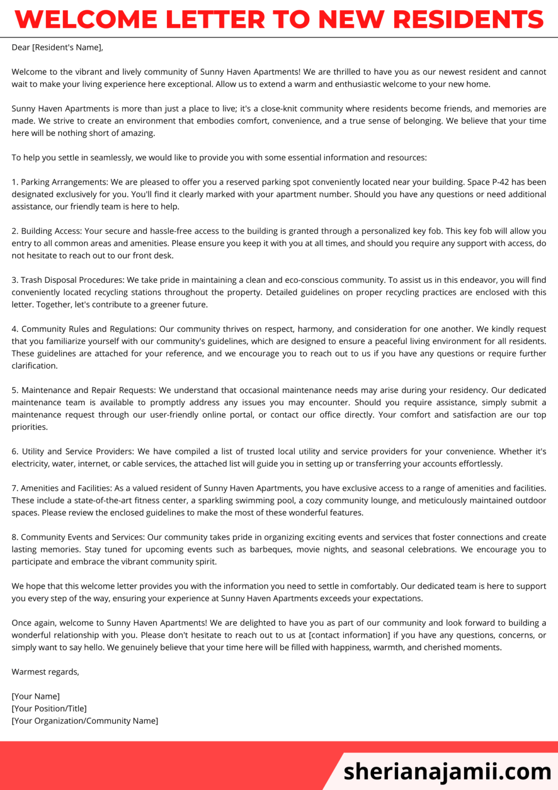 Welcome Letter To New Residents 2025 (guide + Free Examples) | Sheria ...