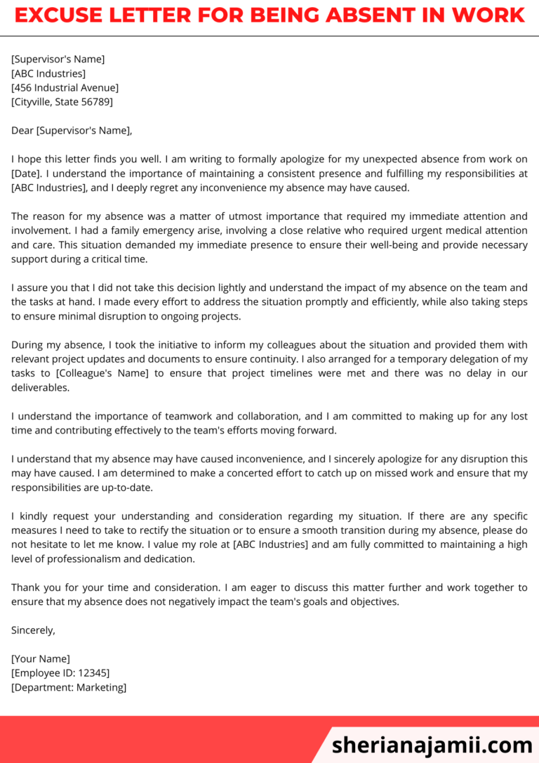 Work Excuse Letter 2025 (guide & Free 6 Samples) | Sheria Na Jamii