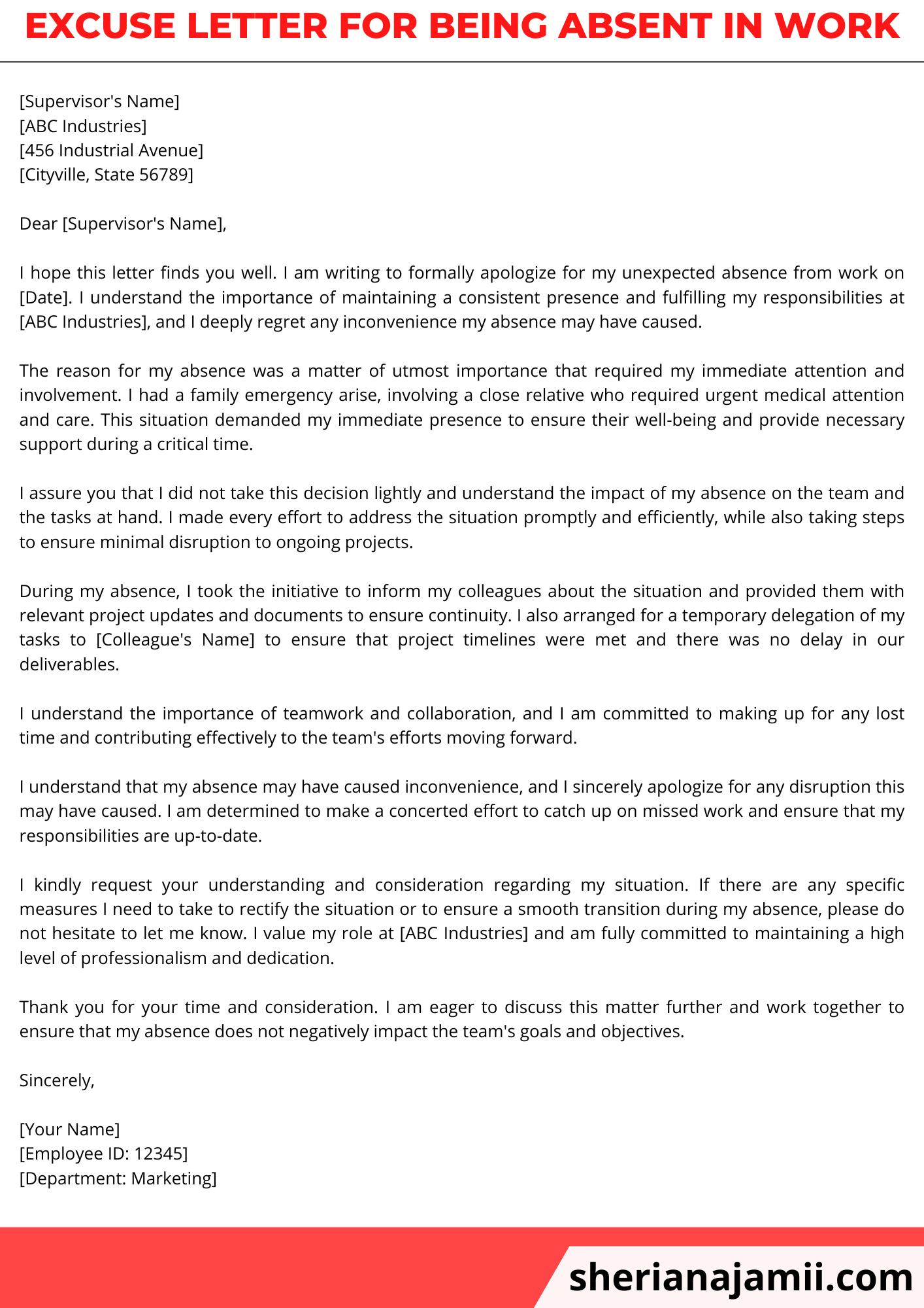 Work Excuse Letter 2025 (guide & Free 6 Samples) | Sheria Na Jamii