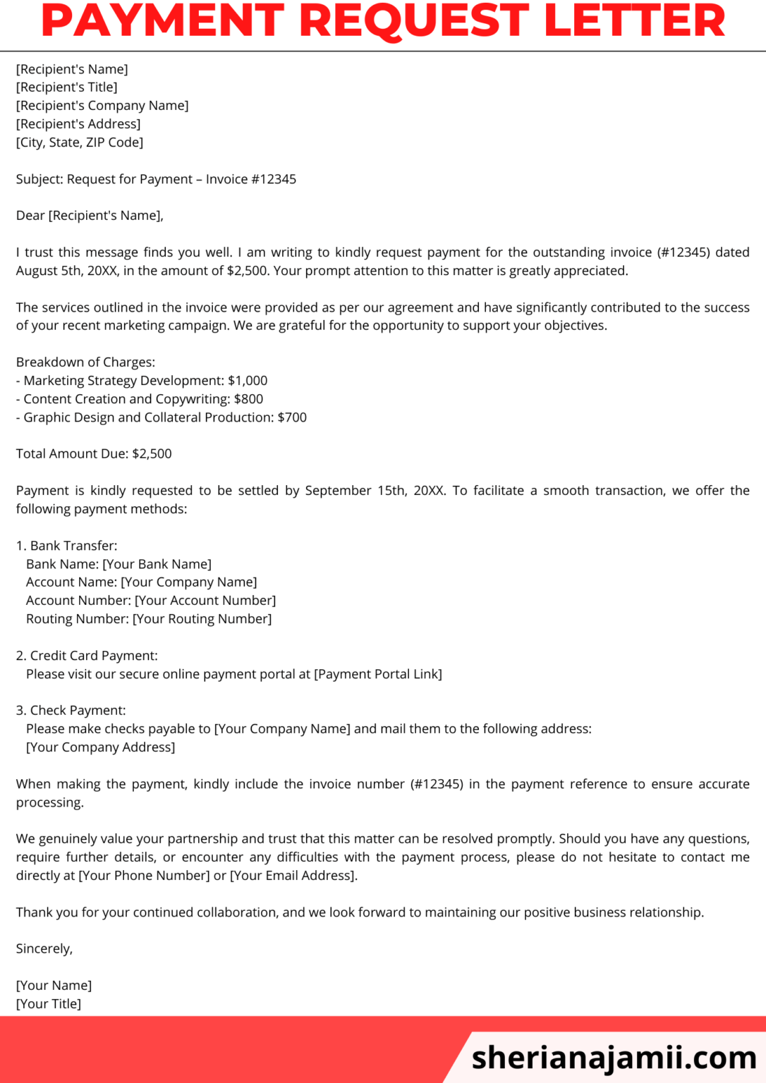 Payment Request Letter 2025 (guide + Free Samples) | Sheria Na Jamii