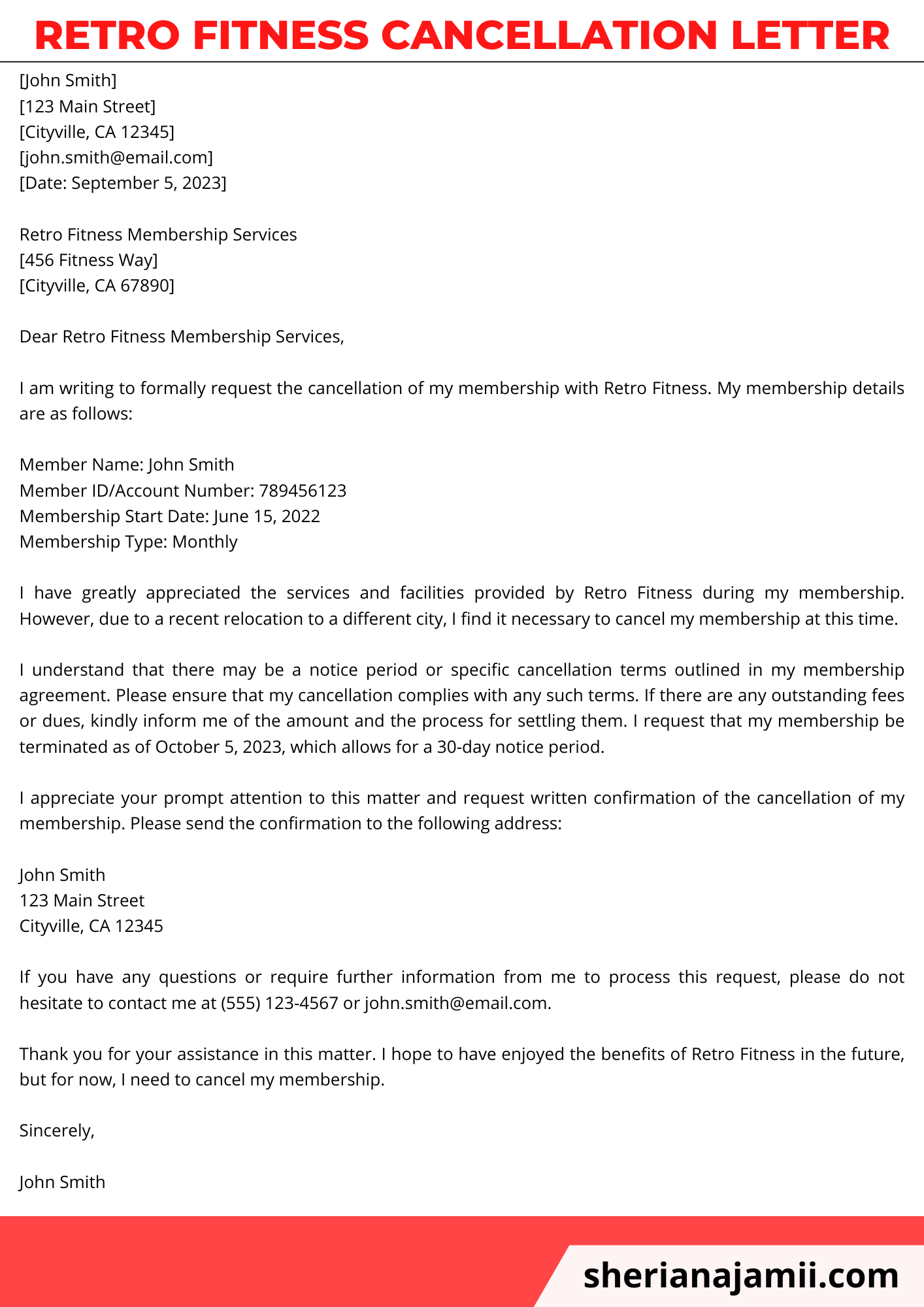 Free Retro Fitness Cancellation Letter Template 2023 Sheria Na Jamii