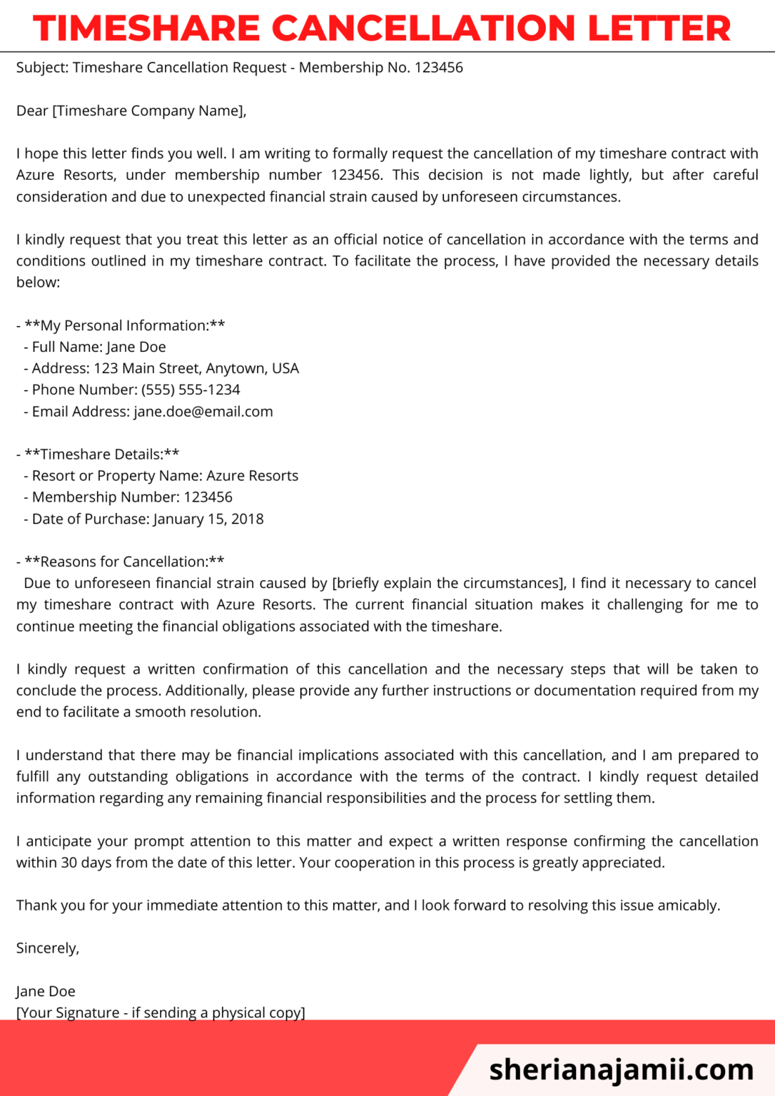 Timeshare Cancellation Letter 2025 (guide & Free Example) | Sheria Na Jamii