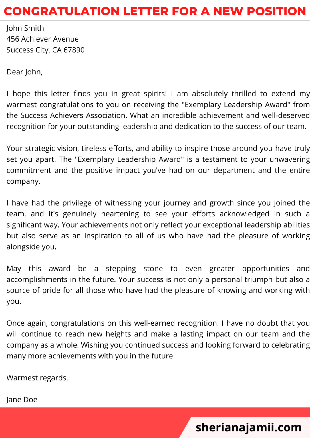 Congratulation Letter For Award 2025 (samples) | Sheria Na Jamii