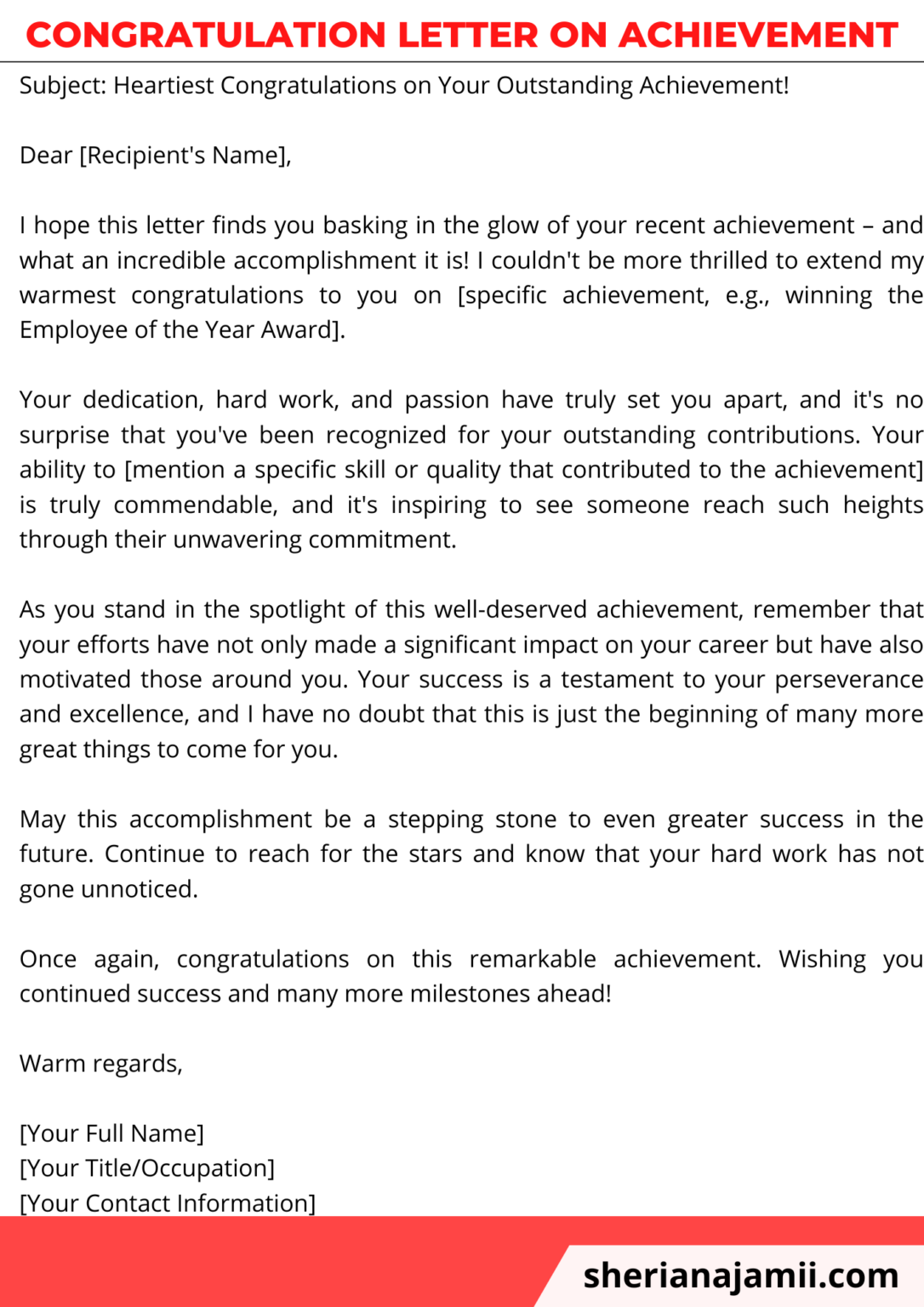 Congratulation Letter On Achievement [20+Messeges] | Sheria Na Jamii